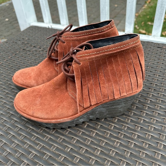 Fly London | Shoes | Fly London Yank Fringe Suede Leather Ankle Boots ...